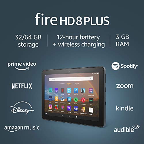 Certified Refurbished Fire HD 8 Plus tablet, HD display, 64 GB, (2020 release), our best 8" tablet for portable entertainment, Slate