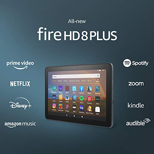 Certified Refurbished Fire HD 8 Plus tablet, HD display, 64 GB, (2020 release), our best 8" tablet for portable entertainment, Slate