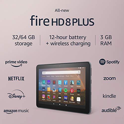 Certified Refurbished Fire HD 8 Plus tablet, HD display, 64 GB, (2020 release), our best 8" tablet for portable entertainment, Slate