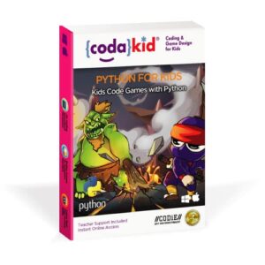 code python, award-winning stem courses, coding for kids, ages 10+ with online mentoring assistance, learn computer programming and code amazing games with python (pc & mac) (box art varies)