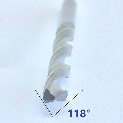 2/Pack Solid Carbide Drill Bit for Hardened Steel Hard Ness HRa 91.3 Aerospace Standard K20 Tungsten Carbide Jobber Length Twist Drill for Metal 118 Degree Four Facet Point Fractional Size (3/32")