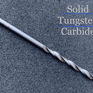 2/Pack Solid Carbide Drill Bit for Hardened Steel Hard Ness HRa 91.3 Aerospace Standard K20 Tungsten Carbide Jobber Length Twist Drill for Metal 118 Degree Four Facet Point Fractional Size (3/32")