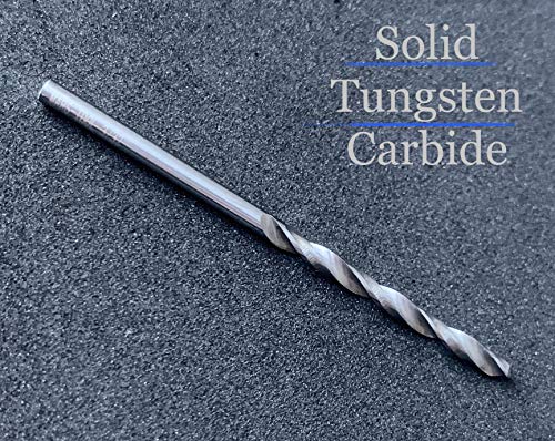 2/Pack Solid Carbide Drill Bit for Hardened Steel Hard Ness HRa 91.3 Aerospace Standard K20 Tungsten Carbide Jobber Length Twist Drill for Metal 118 Degree Four Facet Point Fractional Size (3/32")