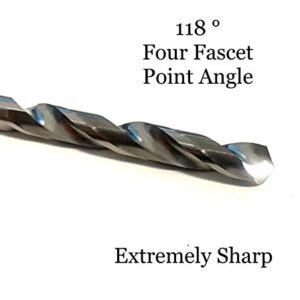 2/Pack Solid Carbide Drill Bit for Hardened Steel Hard Ness HRa 91.3 Aerospace Standard K20 Tungsten Carbide Jobber Length Twist Drill for Metal 118 Degree Four Facet Point Fractional Size (3/32")