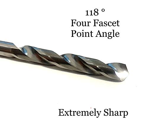 2/Pack Solid Carbide Drill Bit for Hardened Steel Hard Ness HRa 91.3 Aerospace Standard K20 Tungsten Carbide Jobber Length Twist Drill for Metal 118 Degree Four Facet Point Fractional Size (3/32")