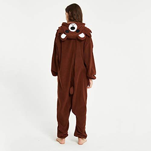 III HHONS Brown Bear Onesie Women Adult Animal Pajamas Costume Halloween Cosplay Sleepwear Onesies For Men Large