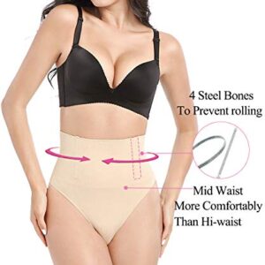 Jenbou Thong Shapewear Tummy Control Panties Body Shaper for Women Butt Lifter Waist Trainer Seamless Slimmer Panty Nude