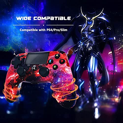 Wireless Controller for PS4,Galaxy Nebula Design High Performance Double Vibration Controller Compatible with Playstation 4 /Pro/Slim/PC with Sensitive Touch Pad,Audio Function, Mini LED Indicator