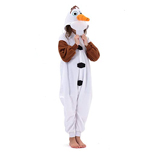 Beauty Shine Adult Unisex Olaf Cartoon Onesie Pajamas Cosplay Halloween Christmas Sleepwear Jumpsuit Costume (4T, Olaf)