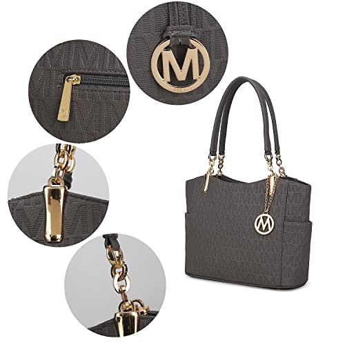 Mia K Collection Shoulder Handbag for Women: Vegan Leather Satchel-Tote Bag, Top-Handle Purse, Ladies Pocketbook Mustard