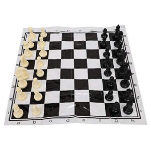 Alomejor Chess Board Game Portable Plastic International Chess Set with Black and White Medieval Chess