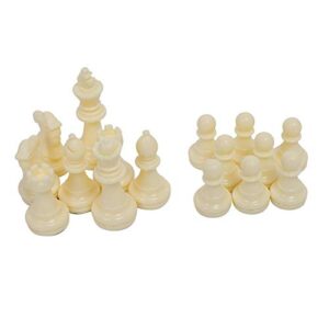 Alomejor Chess Board Game Portable Plastic International Chess Set with Black and White Medieval Chess