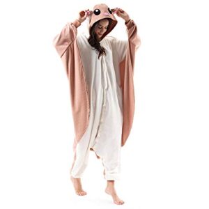 beauty shine adult unisex animal flying squirrel costume halloween christmas cosplay plush pajamas onesie (small, flying squirrel)