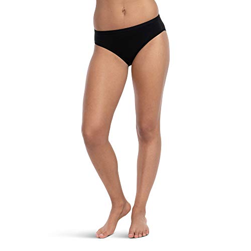 Woolly Clothing Women's Merino Wool Bikini Brief - Ultralight - Wicking Breathable Anti-Odor - Black size:X-Small