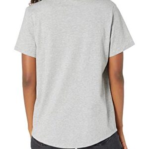 Amazon Essentials Women's Classic-Fit 100% Cotton Short-Sleeve Crewneck T-Shirt (Available in Plus Size), Pack of 2, Charcoal Heather/Light Grey Heather, X-Large