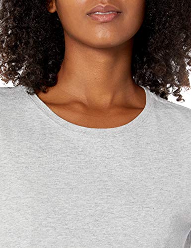 Amazon Essentials Women's Classic-Fit 100% Cotton Short-Sleeve Crewneck T-Shirt (Available in Plus Size), Pack of 2, Charcoal Heather/Light Grey Heather, X-Large