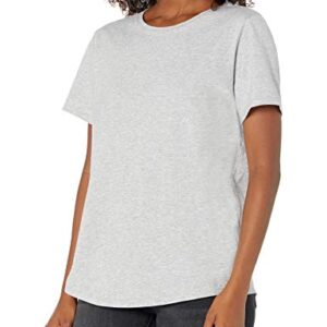 Amazon Essentials Women's Classic-Fit 100% Cotton Short-Sleeve Crewneck T-Shirt (Available in Plus Size), Pack of 2, Charcoal Heather/Light Grey Heather, X-Large