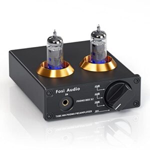 fosi audio box x2 phono preamp for mm turntable phonograph preamplifier with gain gear mini stereo audio hi-fi pre-amplifier for record player with dc 12v power supply