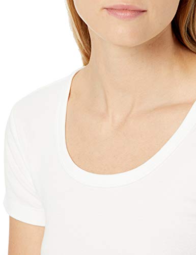 Amazon Essentials Women's Slim-Fit Cap-Sleeve Scoop Neck T-Shirt, Pack of 2, Black/White, X-Large