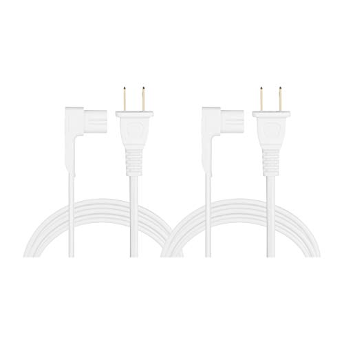 Vebner 16-Foot 2-Pack Power Cord Compatible with Sonos One, Sonos One SL, Sonos Play-1 Speakers - Power Plug Cable (Extra Long, White)