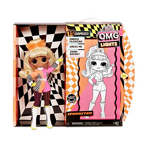 L.O.L. Surprise! O.M.G. Lights Speedster Fashion Doll with 15 Surprises, Multicolor