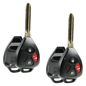 key fob shell fits 2006-2014 scion toyota pontiac keyless entry remote case & pad (hyq12bby, mozb41tg, gq4-29t), set of 2