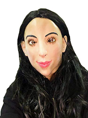 HENGYUTOYMASK Latex Female Mask Rubber Human Woman Face Realistic Overhead Masks Fancy Doll Costume