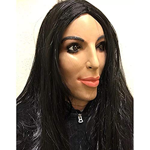 HENGYUTOYMASK Latex Female Mask Rubber Human Woman Face Realistic Overhead Masks Fancy Doll Costume