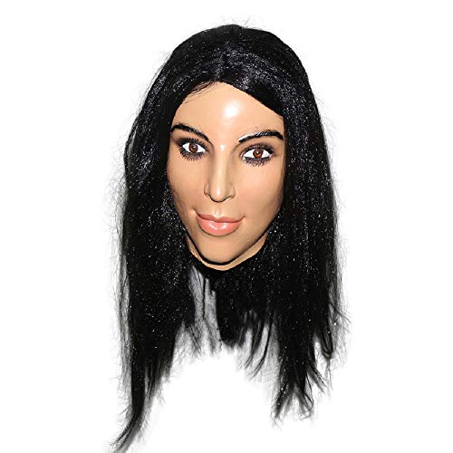 HENGYUTOYMASK Latex Female Mask Rubber Human Woman Face Realistic Overhead Masks Fancy Doll Costume