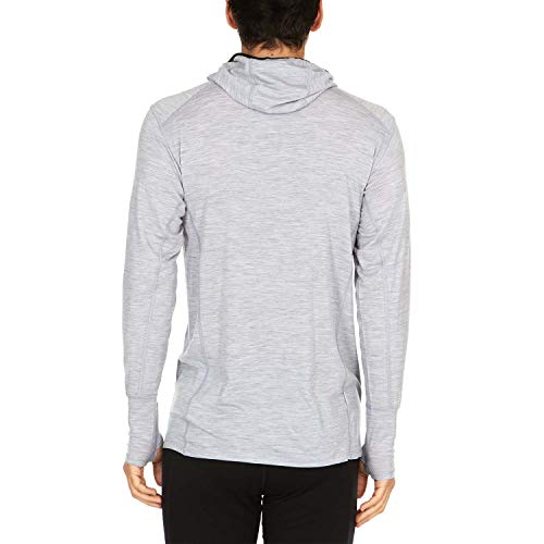 Minus33 Merino Wool Mens Micro Weight Woolverino ¼ Zip Sun Hoodie Ash Gray Medium