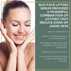 nuorganic Face Lifting Serum with Plant Stem Cells & Matrixyl 3000 - Advanced Anti-Aging to Minimize Fine Lines & Wrinkles - Vegan & Cruelty Free (1fl Oz)