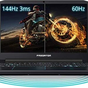 Acer Predator Helios 300 Gaming Laptop, Intel Core i7-9750H, GeForce RTX 2060, 15.6" Full HD 144Hz Display, 3ms Response Time, 16GB DDR4, 512GB PCIe NVMe SSD, RGB Backlit Keyboard, PH315-52-75DE,Black