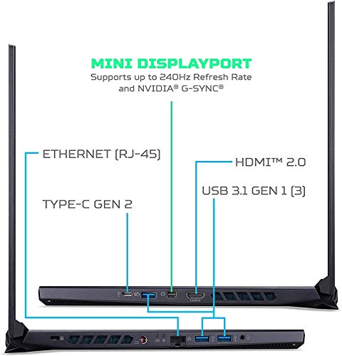 Acer Predator Helios 300 Gaming Laptop, Intel Core i7-9750H, GeForce RTX 2060, 15.6" Full HD 144Hz Display, 3ms Response Time, 16GB DDR4, 512GB PCIe NVMe SSD, RGB Backlit Keyboard, PH315-52-75DE,Black