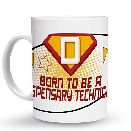 Makoroni - BORN TO BE A DISPENSARY TECHNICIAN Career - 11 Oz. Ceramic COFFEE MUG Coffee Cup, p71