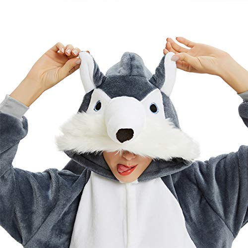 Très Chic Mailanda Adult Unisex Animal Pajamas for Women Men Onesie Sleepwear Halloween Cosplay Costume Medium