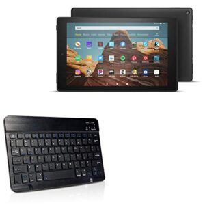 boxwave keyboard compatible with amazon fire hd 10 (9th gen 2019) - slimkeys bluetooth keyboard, portable keyboard with integrated commands for amazon fire hd 10 (9th gen 2019) - jet black