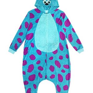 Disney Monsters Inc. Adult Sulley Kigurumi Sherpa Fleece Cosplay Costume One Piece Union Suit (2X/3X) Blue