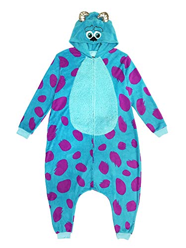 Disney Monsters Inc. Adult Sulley Kigurumi Sherpa Fleece Cosplay Costume One Piece Union Suit (2X/3X) Blue