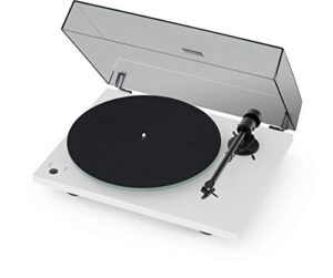 pro-ject t1 phono sb turntable with built-in preamp and electronic speed change (satin white)