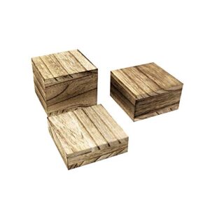 MOOCA Wooden 3 Pcs Square Risers for Display Jewelry and Accessories Display Stand, Wooden Risers for Display, Wood Display Stand Wooden Display Risers, Oak Color