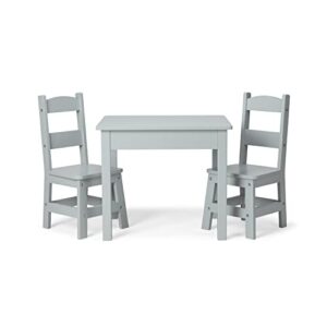 melissa & doug table & chairs-gray furniture - wooden activity play table and chairs set for kids