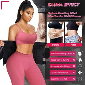 TrainingGirl Women Waist Trainer Cincher Corset Tummy Control Workout Sweat Band Slimmer Belly Belt Weight Loss Sports Girdle (Black, Large)