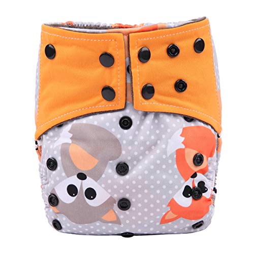 AIll in One Night AIO Cloth Diaper Nappy Sewn in Insert Reusable Washable (Animal Pack)