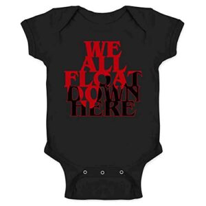 pop threads we all float down here horror balloons clown infant baby boy girl bodysuit black 6m