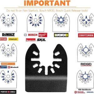 PECHAM 24PCS Universal Wood Metal Oscillating Multitool Quick Release Saw Blades Fit Porter Cable Black & Decker Rockwell Ridgid Ryobi Milwaukee Chicago Craftsman