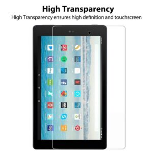 [2 Pack] TDA Amazon Fire HD 10 Glass Screen Protector (2019 Released, 9th Generation) Premium HD Tempered Glass Film for Amazon Fire HD 10" Tablet [Crystal Clear] [9H Hardness] [Bubble Free]