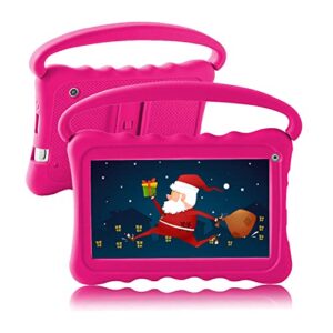 kids tablet 7 toddler tablet for kids edition tablet for toddlers 32gb with wifi dual camera googple plays netflix youtube children’s tablets android 10 parental control shockproof case (rose red)