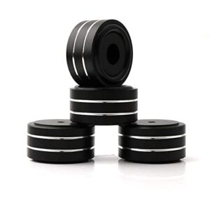 Monosaudio 4Pcs 40x20mm Speaker Isolation Feet 3M Adhesives Speaker Spike Pads with Non-Slip Rubber Rings for Audio,Speakers, Subwoofers, Home Theater, Turntable DAC Feet Pad (Black Color)