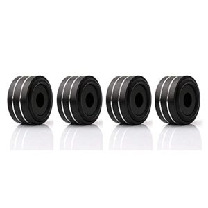 Monosaudio 4Pcs 40x20mm Speaker Isolation Feet 3M Adhesives Speaker Spike Pads with Non-Slip Rubber Rings for Audio,Speakers, Subwoofers, Home Theater, Turntable DAC Feet Pad (Black Color)