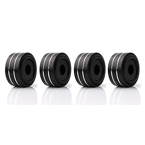 Monosaudio 4Pcs 40x20mm Speaker Isolation Feet 3M Adhesives Speaker Spike Pads with Non-Slip Rubber Rings for Audio,Speakers, Subwoofers, Home Theater, Turntable DAC Feet Pad (Black Color)